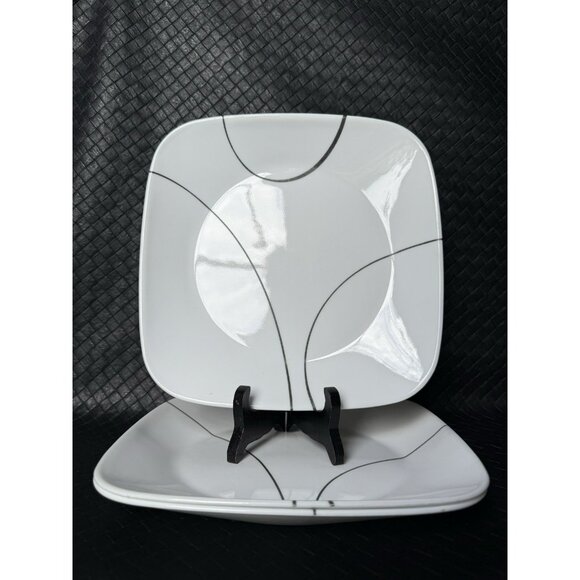 Corelle | Kitchen | Set Of 3 Corning Corelle Simple Lines 9 Inch Square ...